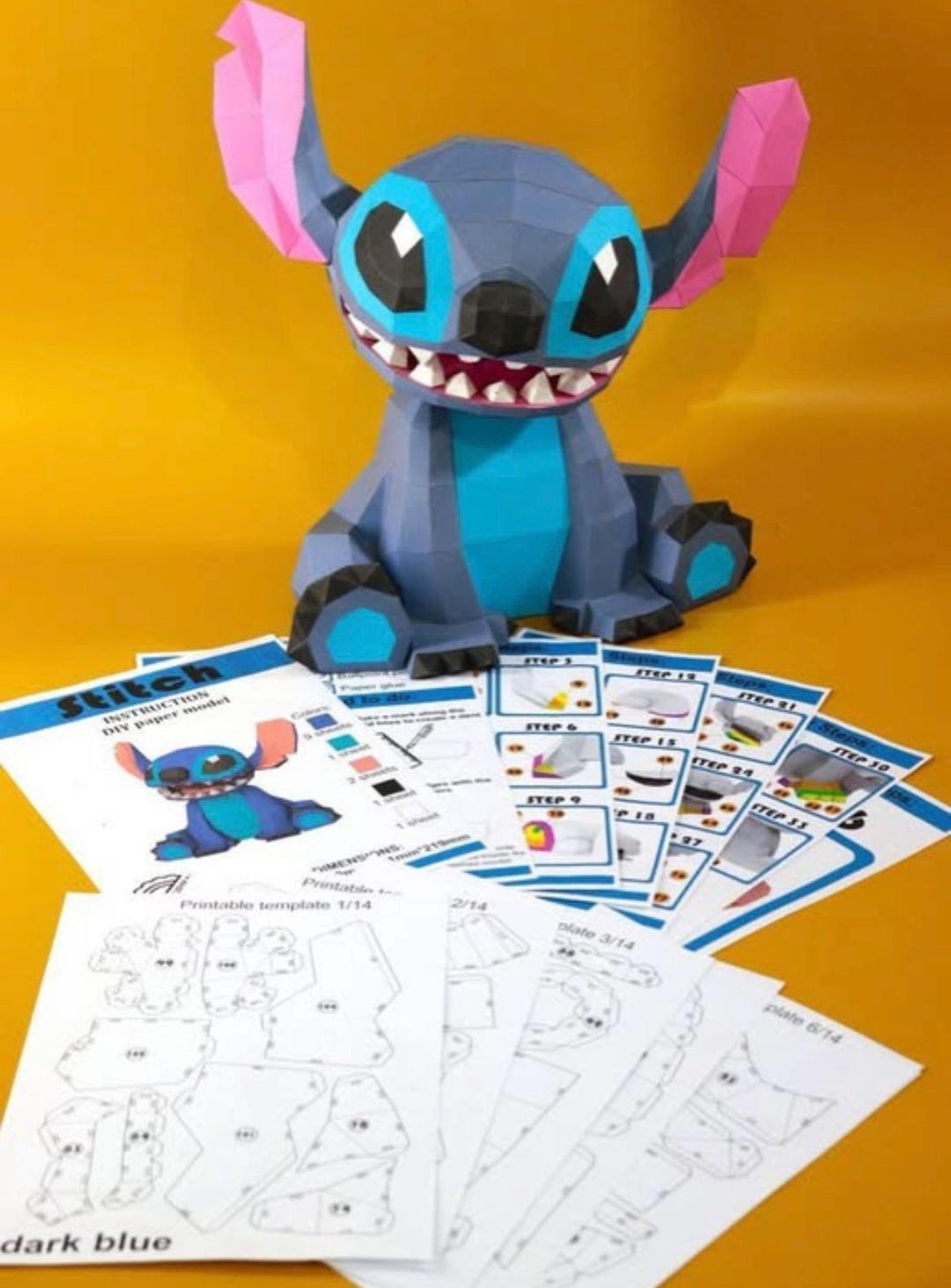 Stitch Paper Craft, Digital Template, Origami, PDF Download DIY, Low ...