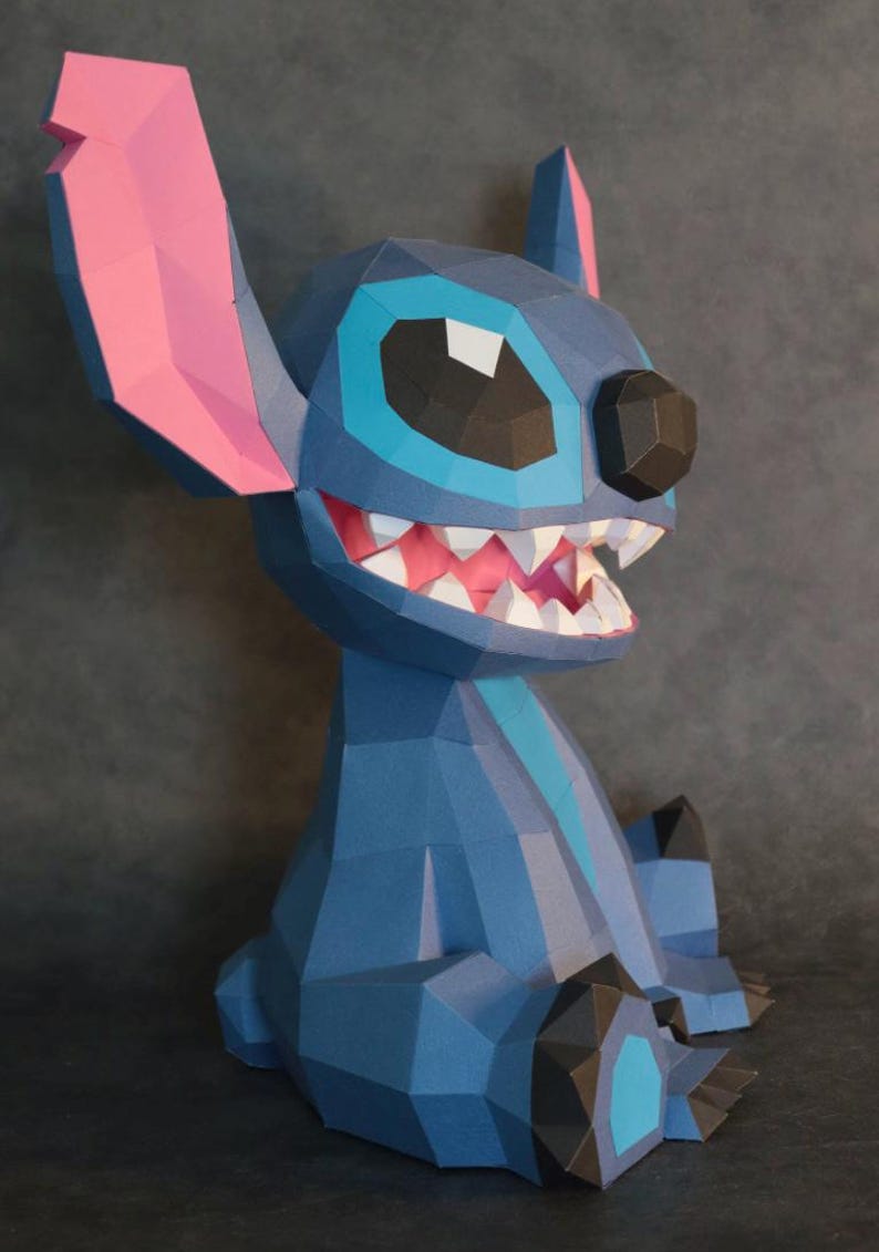 Stitch Paper Craft, Digital Template, Origami, PDF Download DIY, Low ...