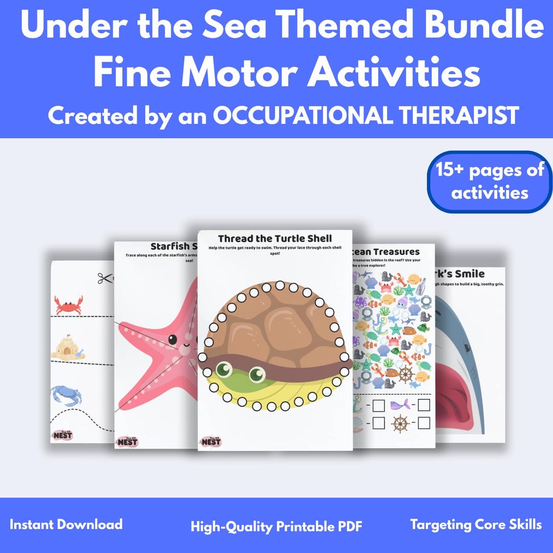 Under the Sea Fine Motor Printable Bundle | Ot-designed Activities for ...