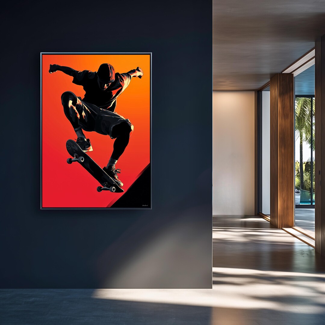 Extreme Sports Skateboarding Wall Art Digital Download Modern Skater ...
