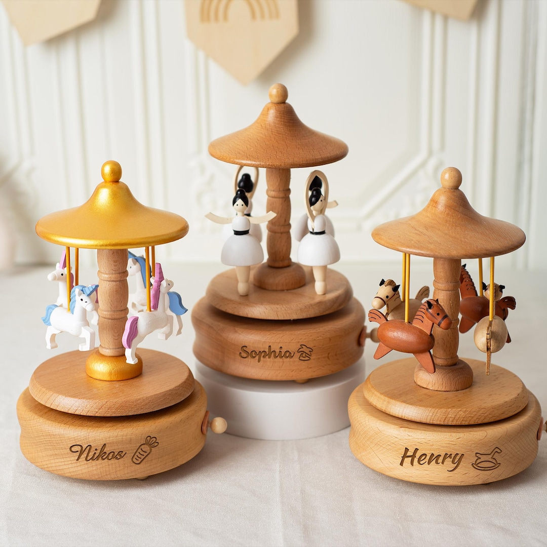 Personalized Wooden Music Box With Name, Kids Birthday Gift, Baby Toy ...