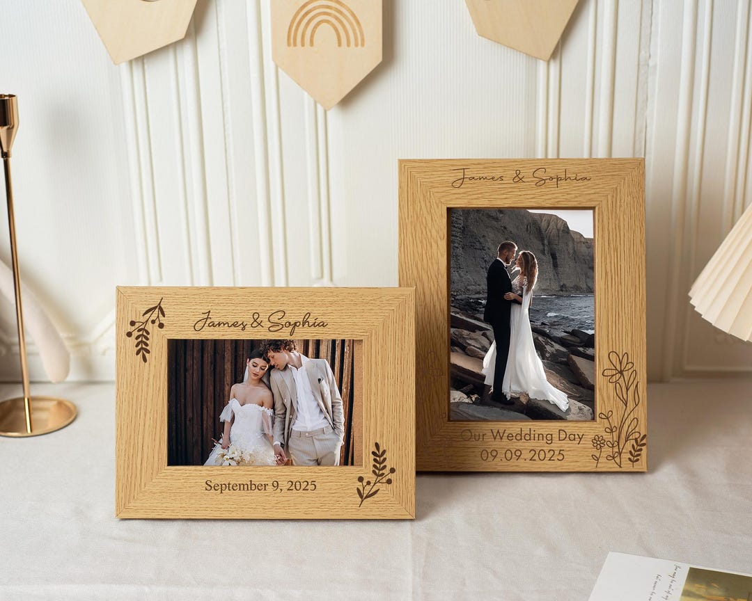 Wedding Photo Frame, Personalised Wedding Gift, Our Wedding Day, Newly ...