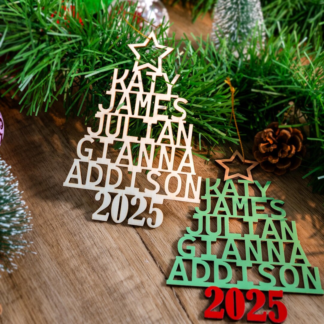 Custom Family Tree Decoration,personalized 2025 Family Names Christmas ...