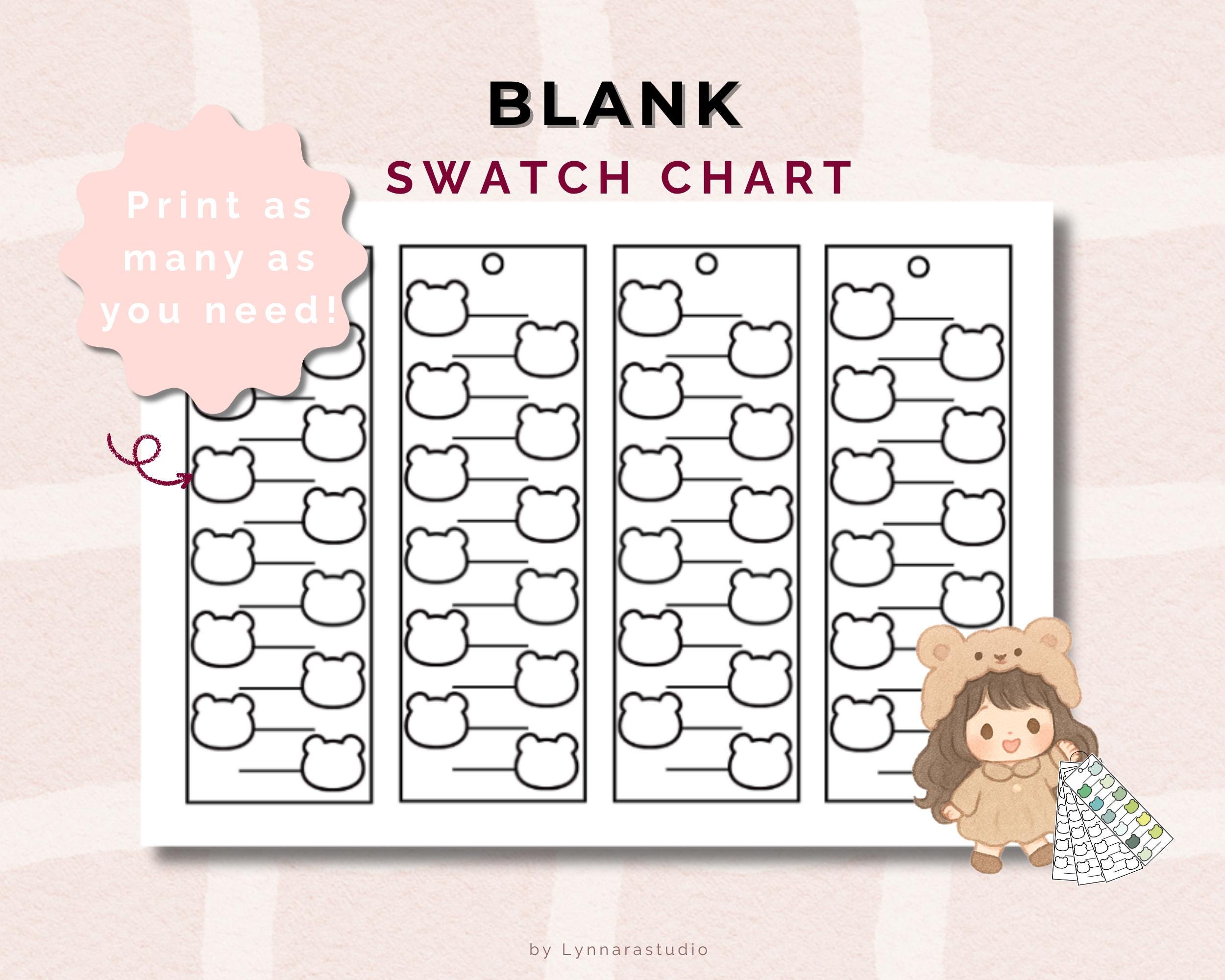 Printable Blank Swatch Chart – DIY Color Chart for Markers (digital PDF ...