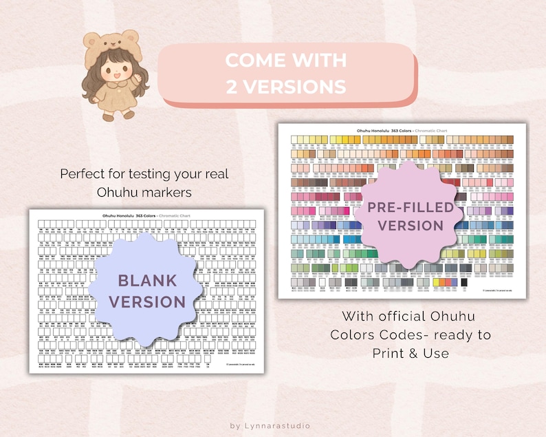 Ohuhu Honolulu B 363 Marker Swatch Chart | Old and New Codes 2025 ...