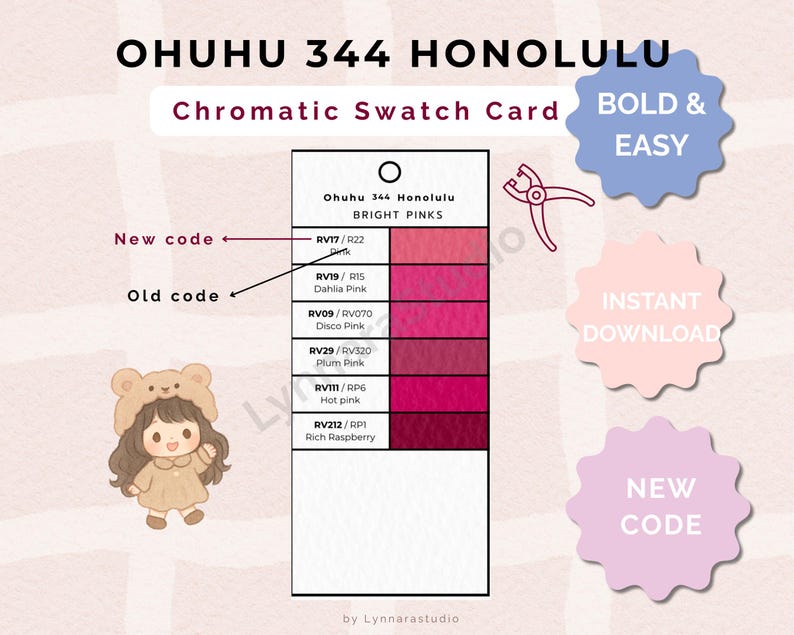 Ohuhu 344 Marker Swatch Chart: Printable Honolulu Old & New Codes (PDF ...
