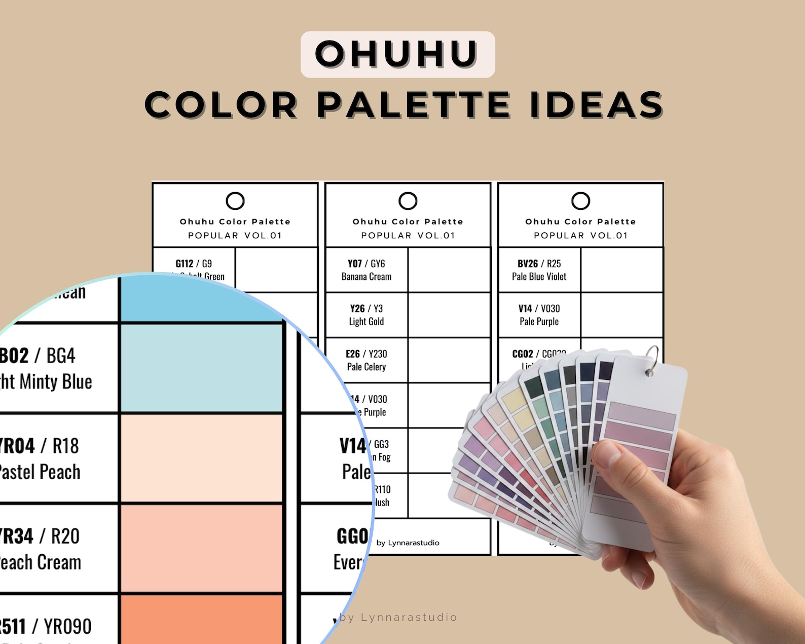 Ohuhu 320 Swatch Chart Bundle | Marker Color Chart + Palette Ideas ...