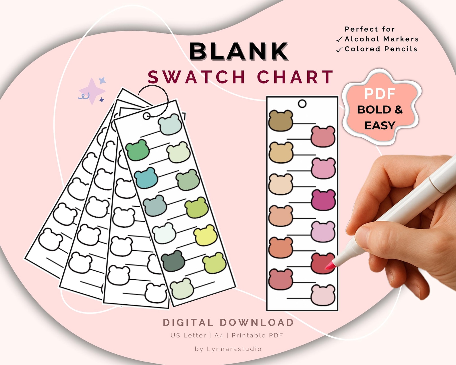 Blank Swatch Printable Swatch Sheet Paint & Color Swatch Template DIY ...
