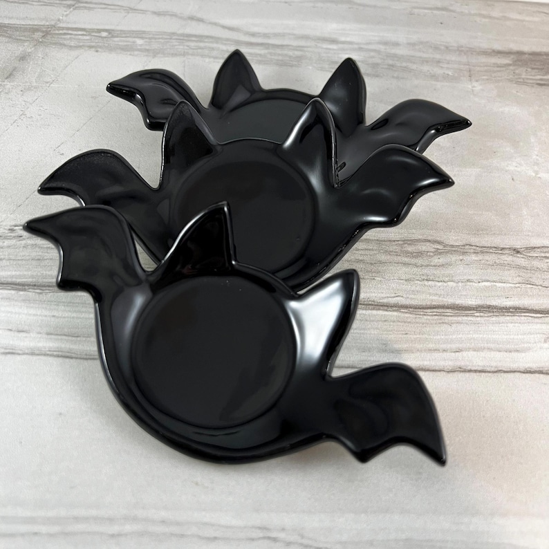 Handmade Ceramic Black Bat Tea Bag Holder, Goth Kitchen Decor ...
