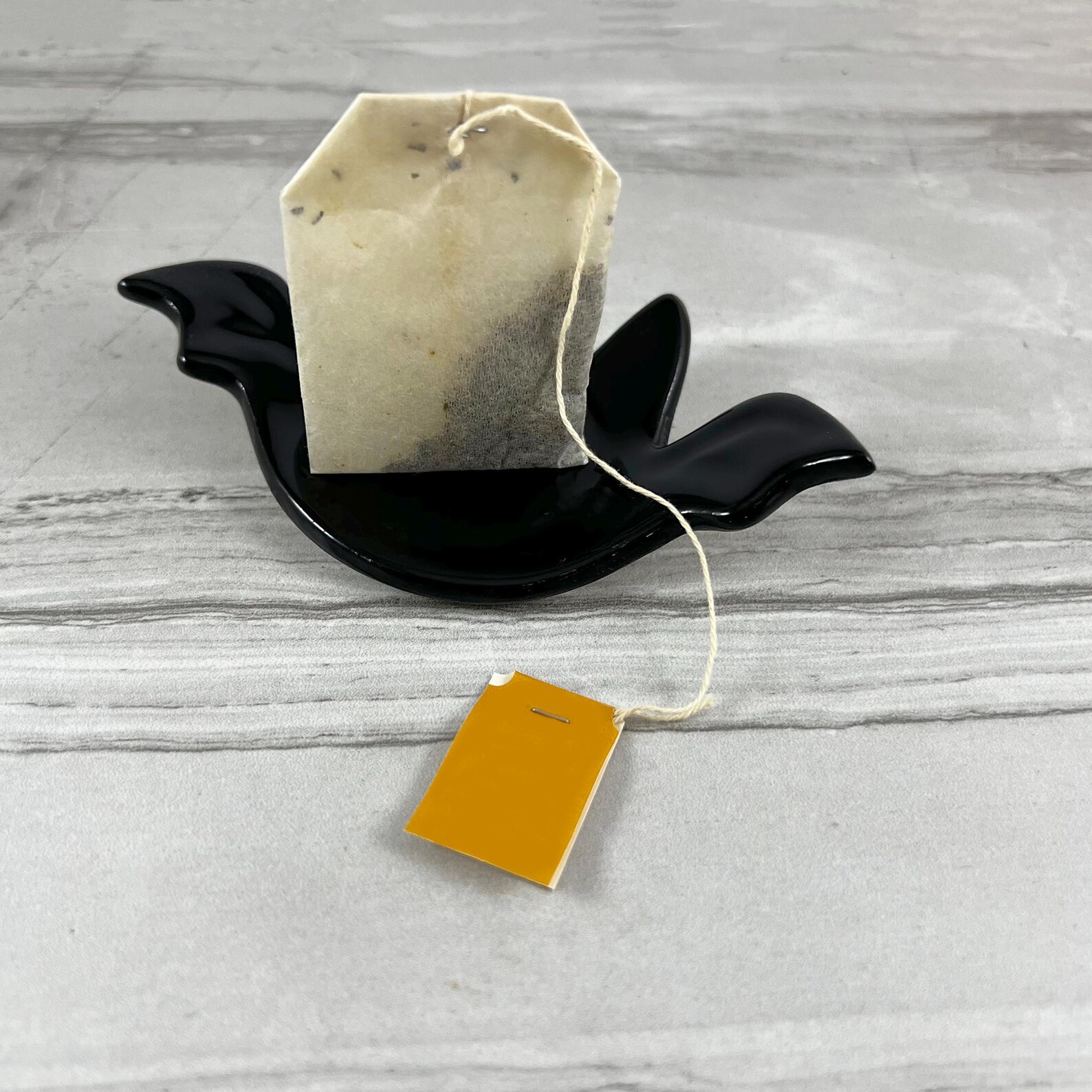 Handmade Ceramic Black Bat Tea Bag Holder, Goth Kitchen Decor ...