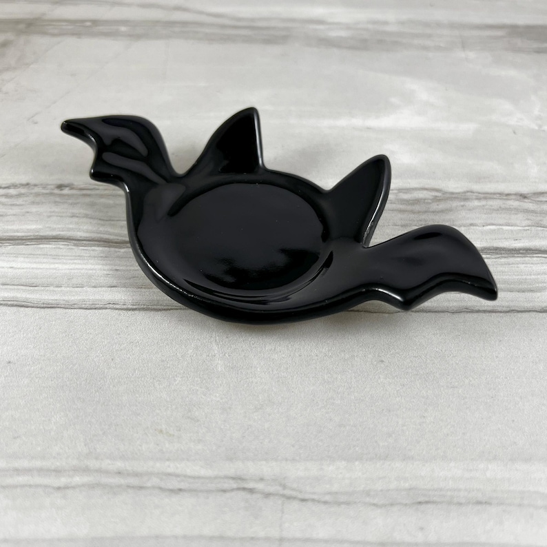 Handmade Ceramic Black Bat Tea Bag Holder, Goth Kitchen Decor ...