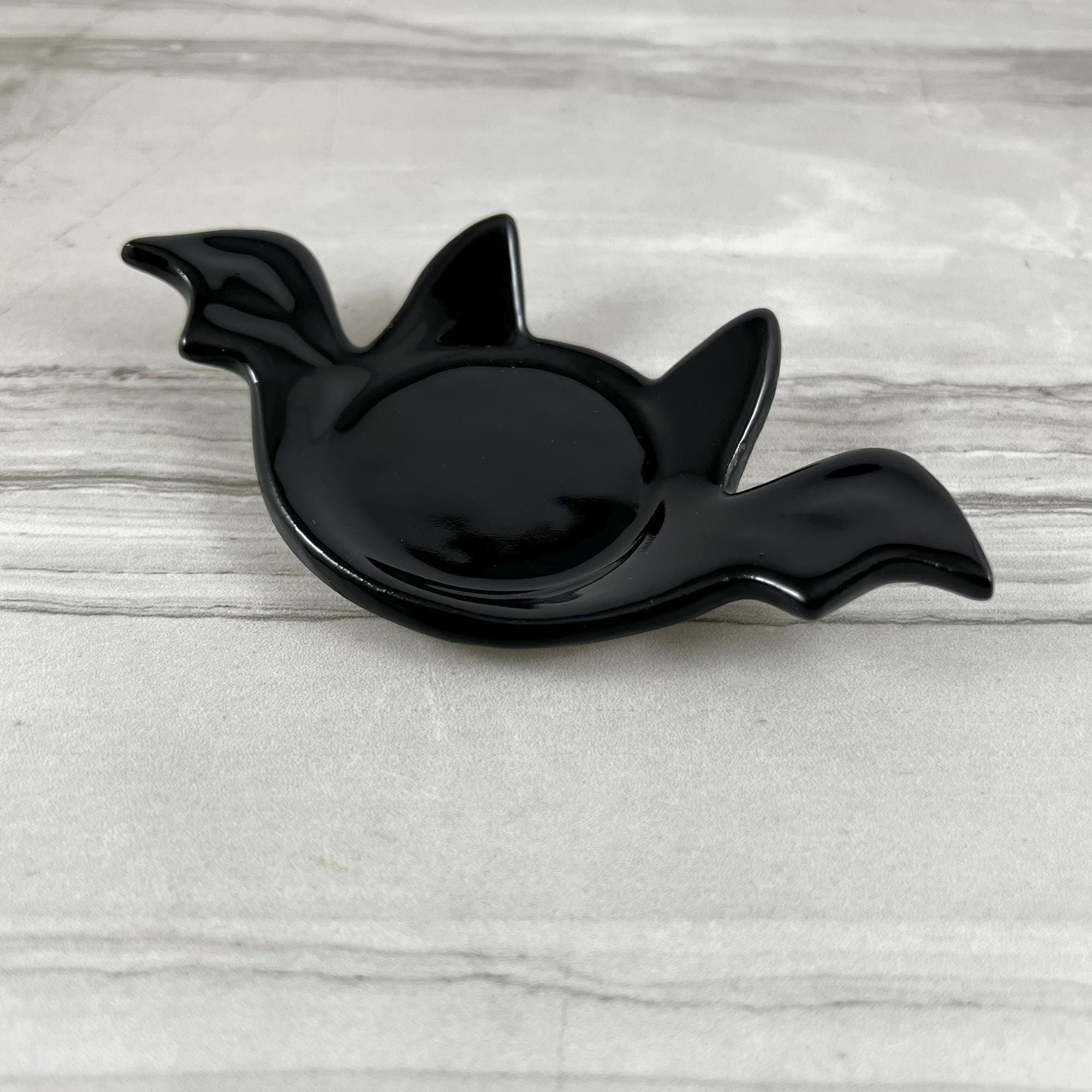 Handmade Ceramic Black Bat Tea Bag Holder, Goth Kitchen Decor ...