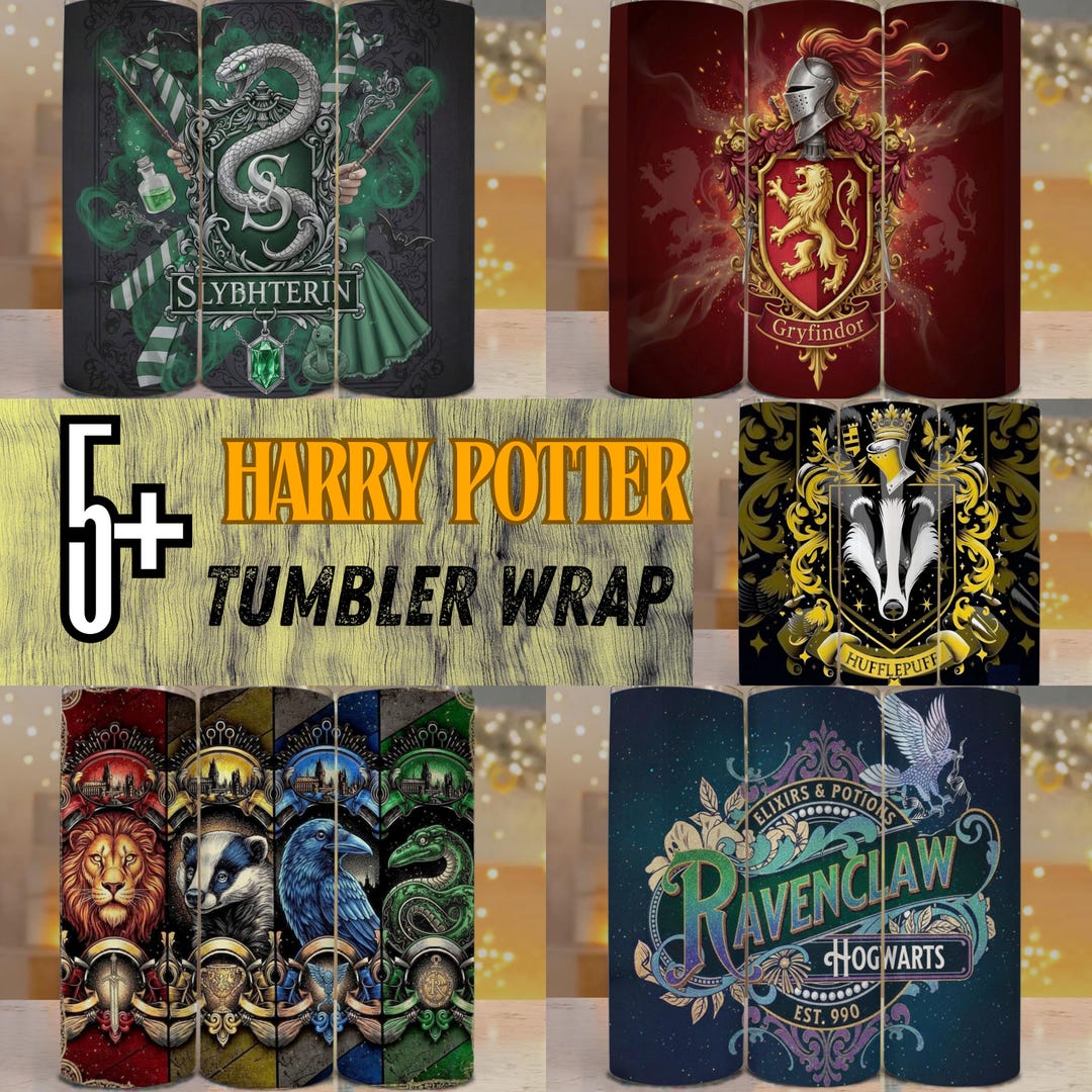 Wizard House Tumbler Wrap PNG Pack of 5+ | 20oz Tumbler Wrap PNG ...