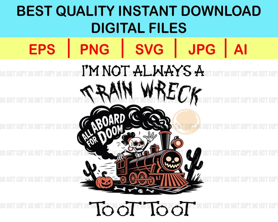 Funny Train Wreck SVG Dark Humor for Mentally Tired Folks (digital ...