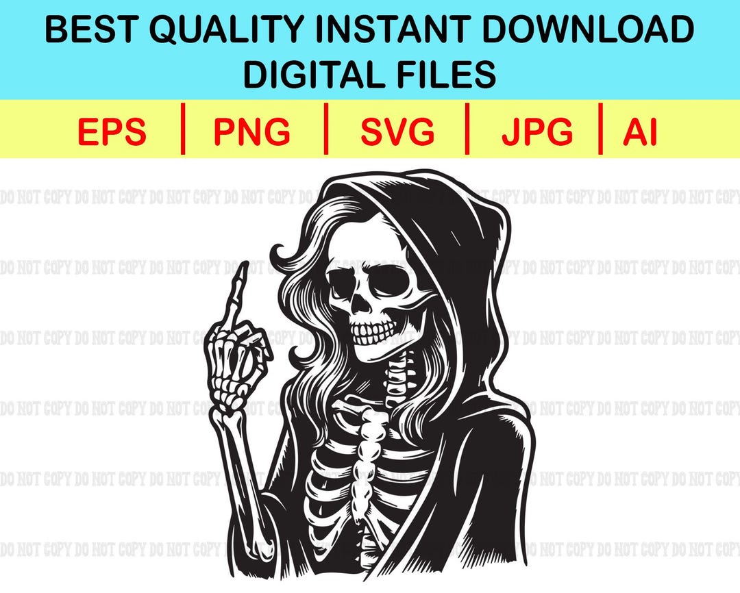 Lady Grim Reaper Middle Finger SVG, Cricut Cut File (digital Download ...