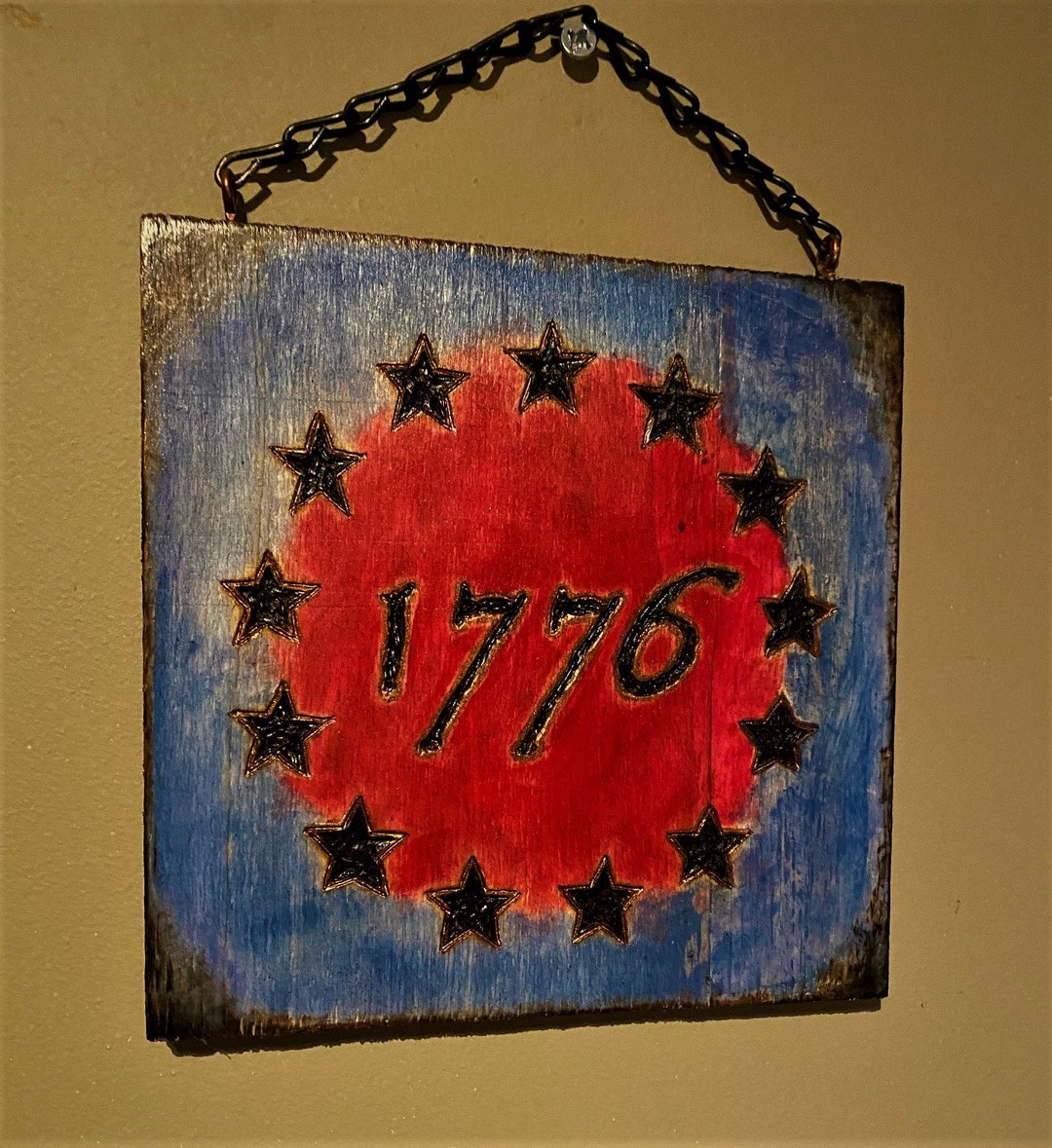 1776 Wood Burned Sign - Etsy