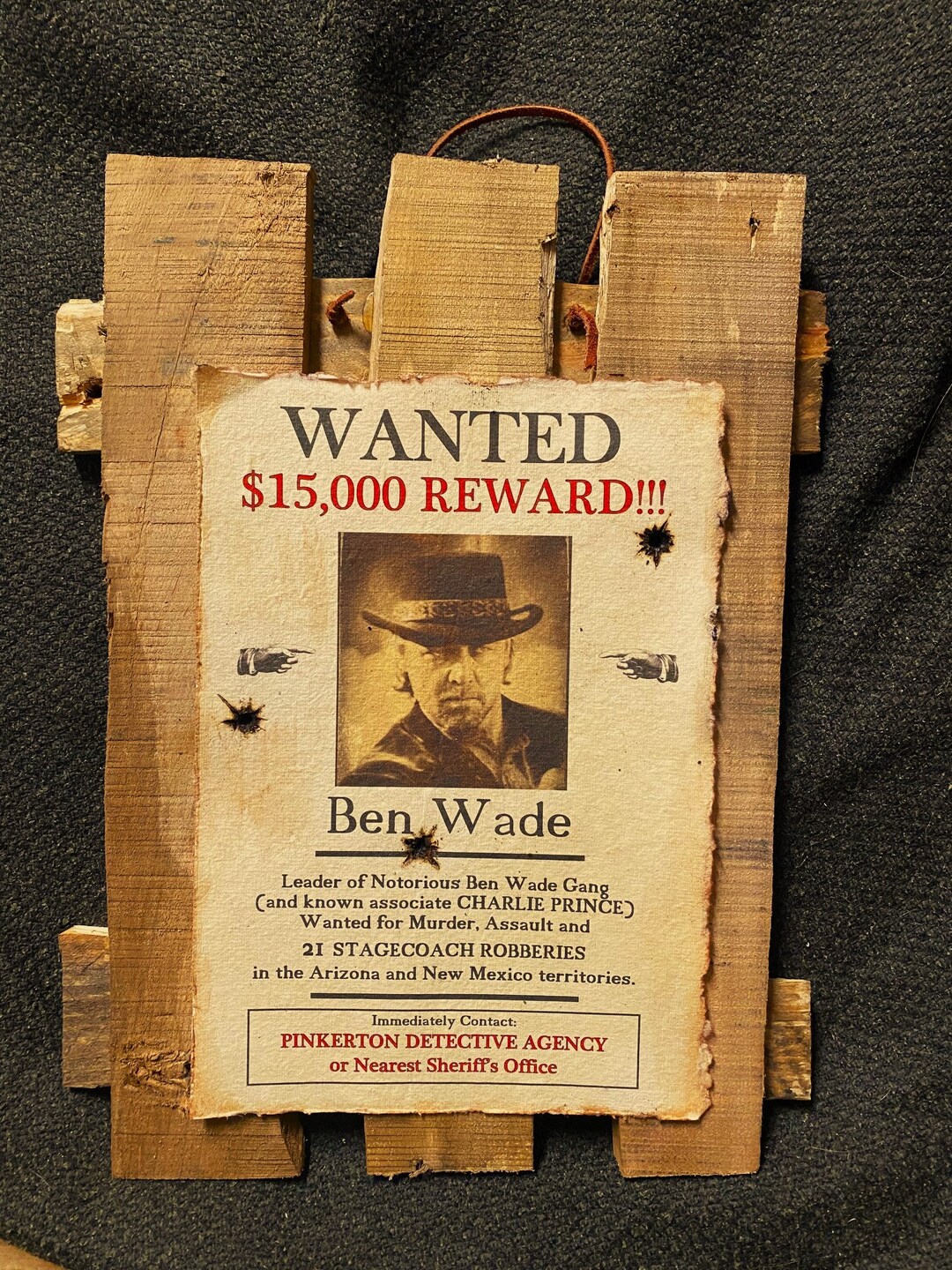 3:10 to Yuma - Ben Wade Mounted Wanted Sign - Etsy