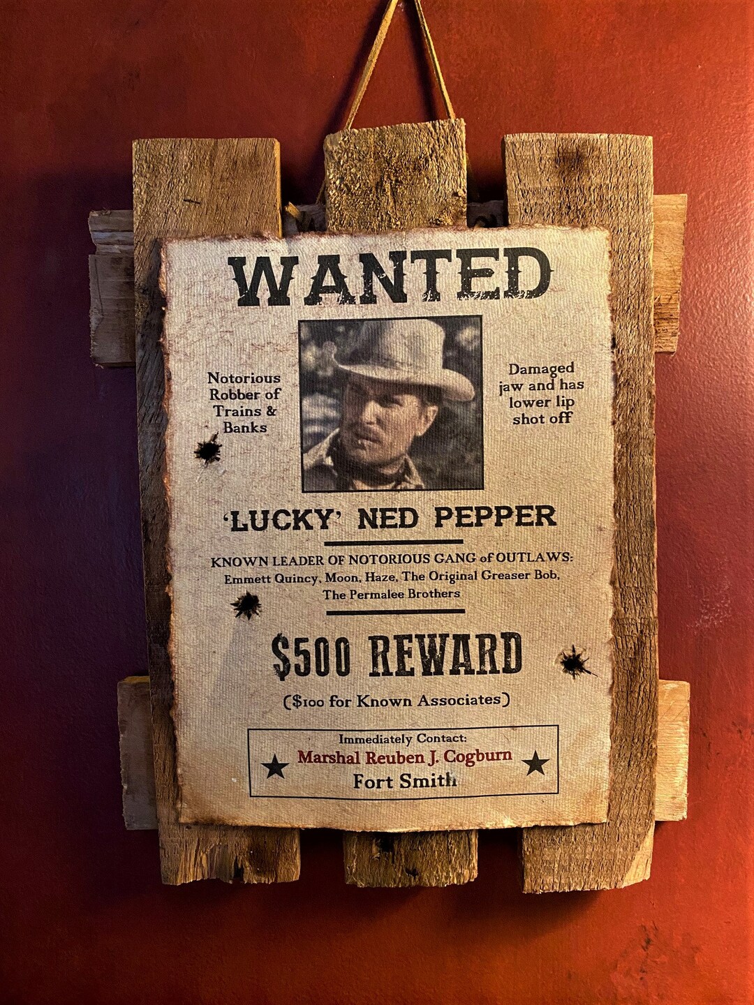 True Grit Ned Pepper Mounted Wanted Sign - Etsy