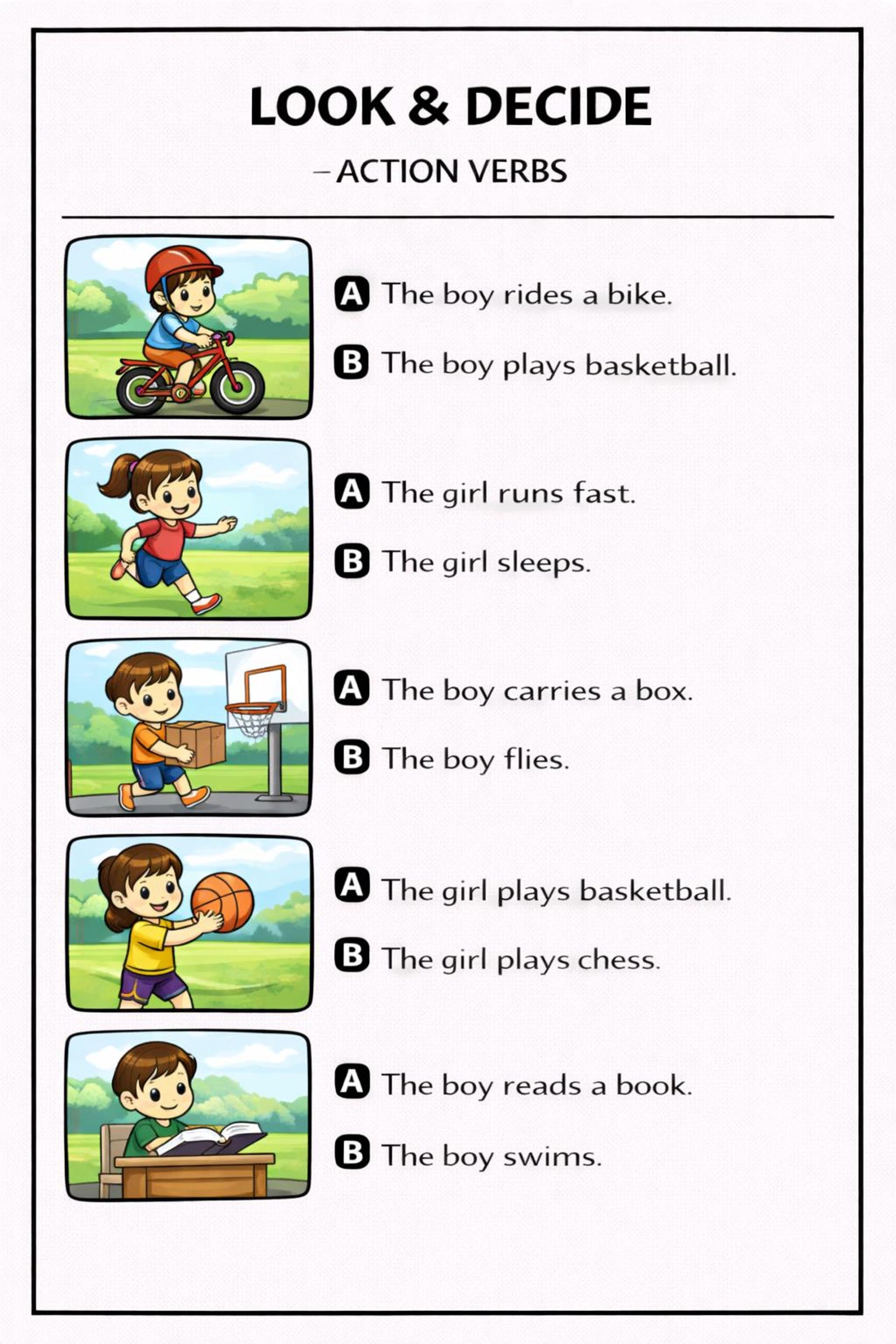 ACTION VERBS ACTIVITIES - Etsy