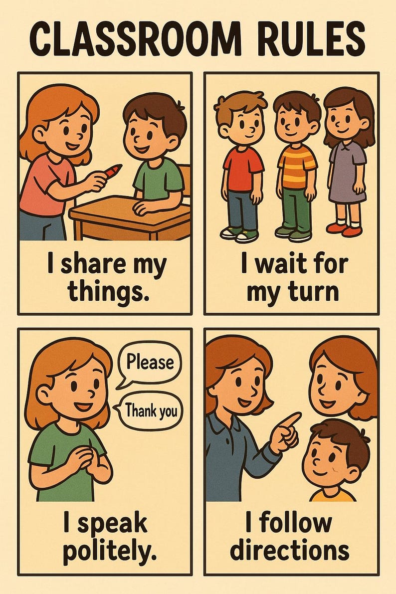 CLASSROOM RULES CARDS - Etsy