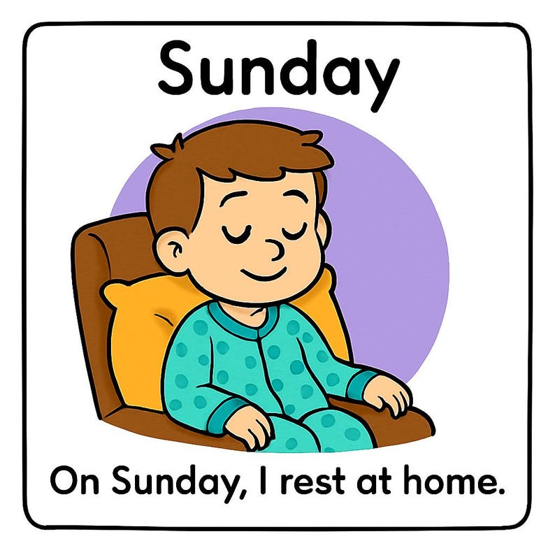 Days of the Week Flashcards: ESL Printable Learning Activity - Etsy