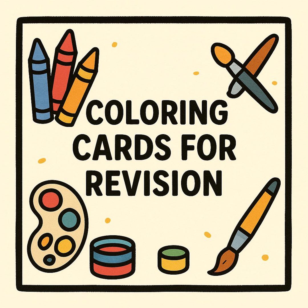 REVISION COLORING CARDS - Etsy