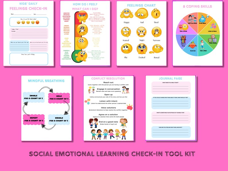 Kids Feelings Chart Printable | SEL Toolkit (PDF) - Etsy