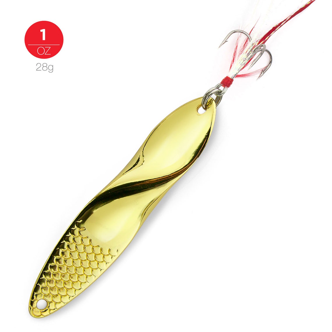 Set of 2 Propeller Metal Fishing Lures With Treble Hooks, 1-ounce, 28g ...