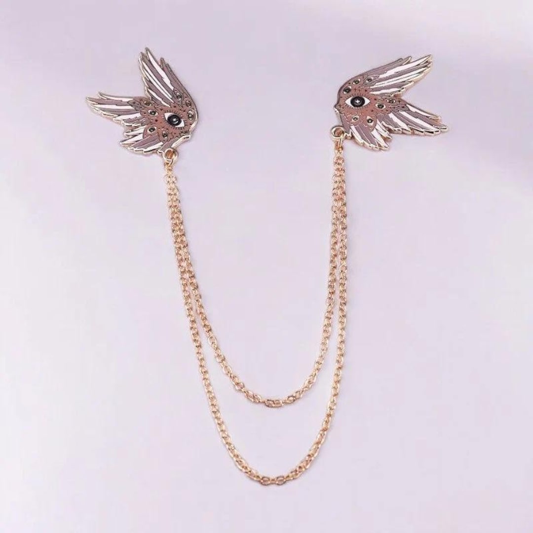 Seraph Seraphim Chain Brooch, Evil Eye Brooch, Jewelry, Nazar Design ...