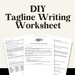 DIY TAGLINE WRITING Worksheet Business Writing Business Branding ...