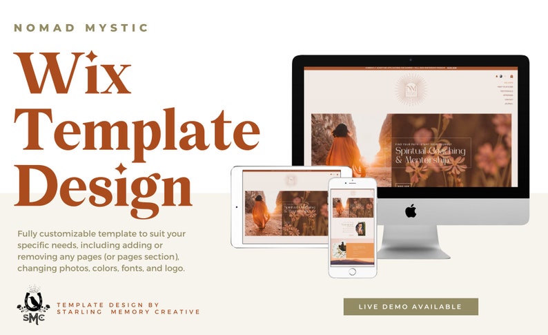 5 Page ''nomad Mystic' Wix Template Design With Online Store - Earthy ...