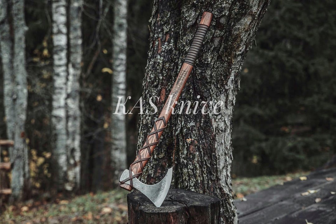 Custom Handmade Wood Cutting Axe |viking Axe| Made of High-quality ...