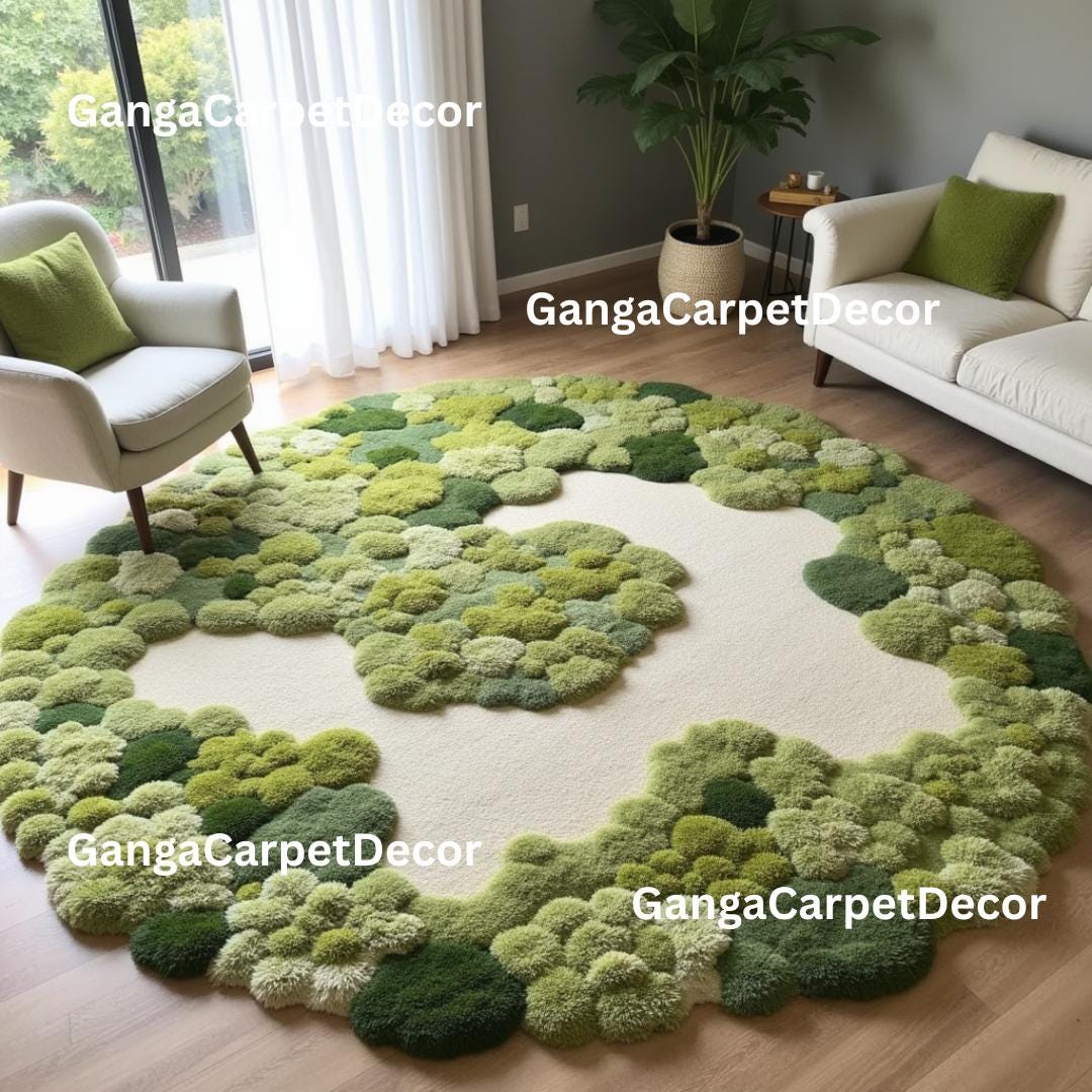 Hand-tufted 3D Moss Rug | Organic Forest Floor Carpet - Etsy