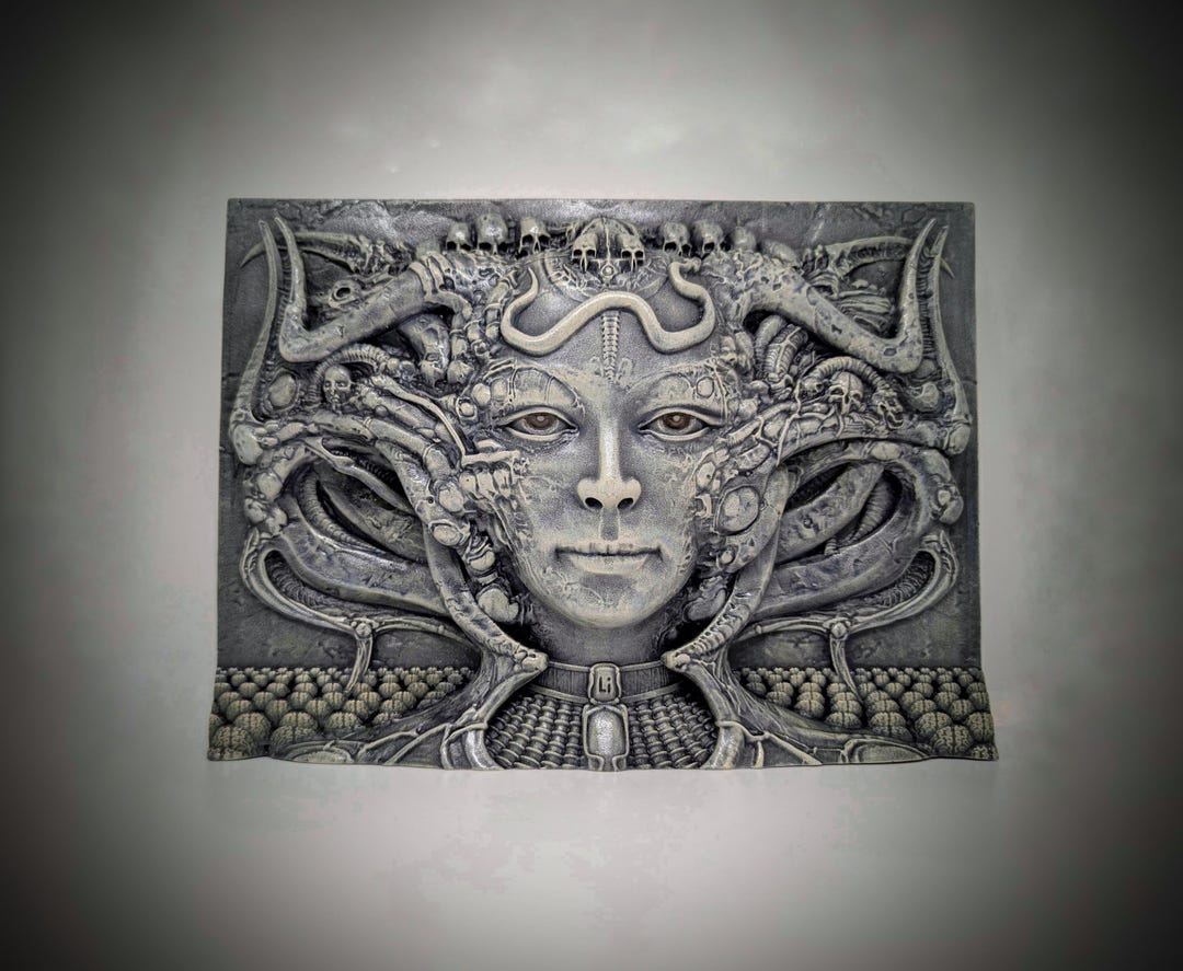 Inspired H.R. Giger LII - 3D Resin Sculpture – 8.7in X 11.8in (22cm X ...