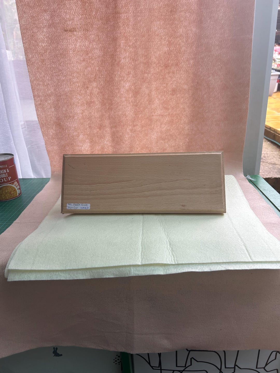 Beech Flat Plinth 320x120x20mm Chamfered Edge, Cut Corners, Felted Base ...