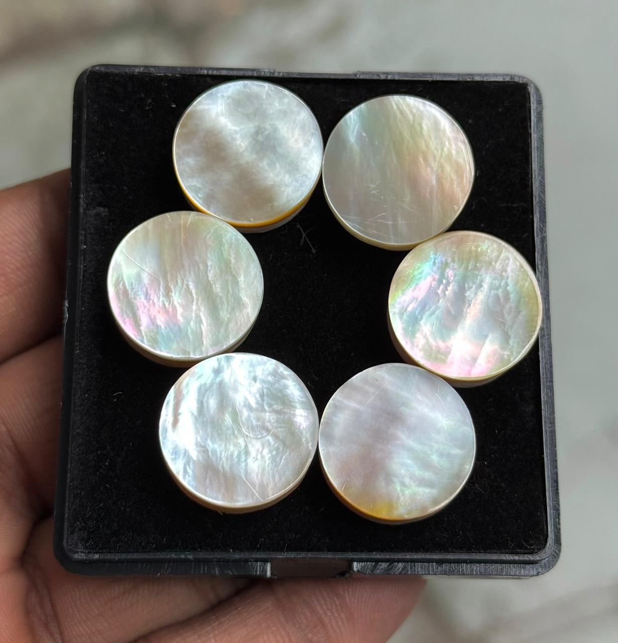 Mother of Pearl Cabochon: Round Flat Back Gemstone - Etsy