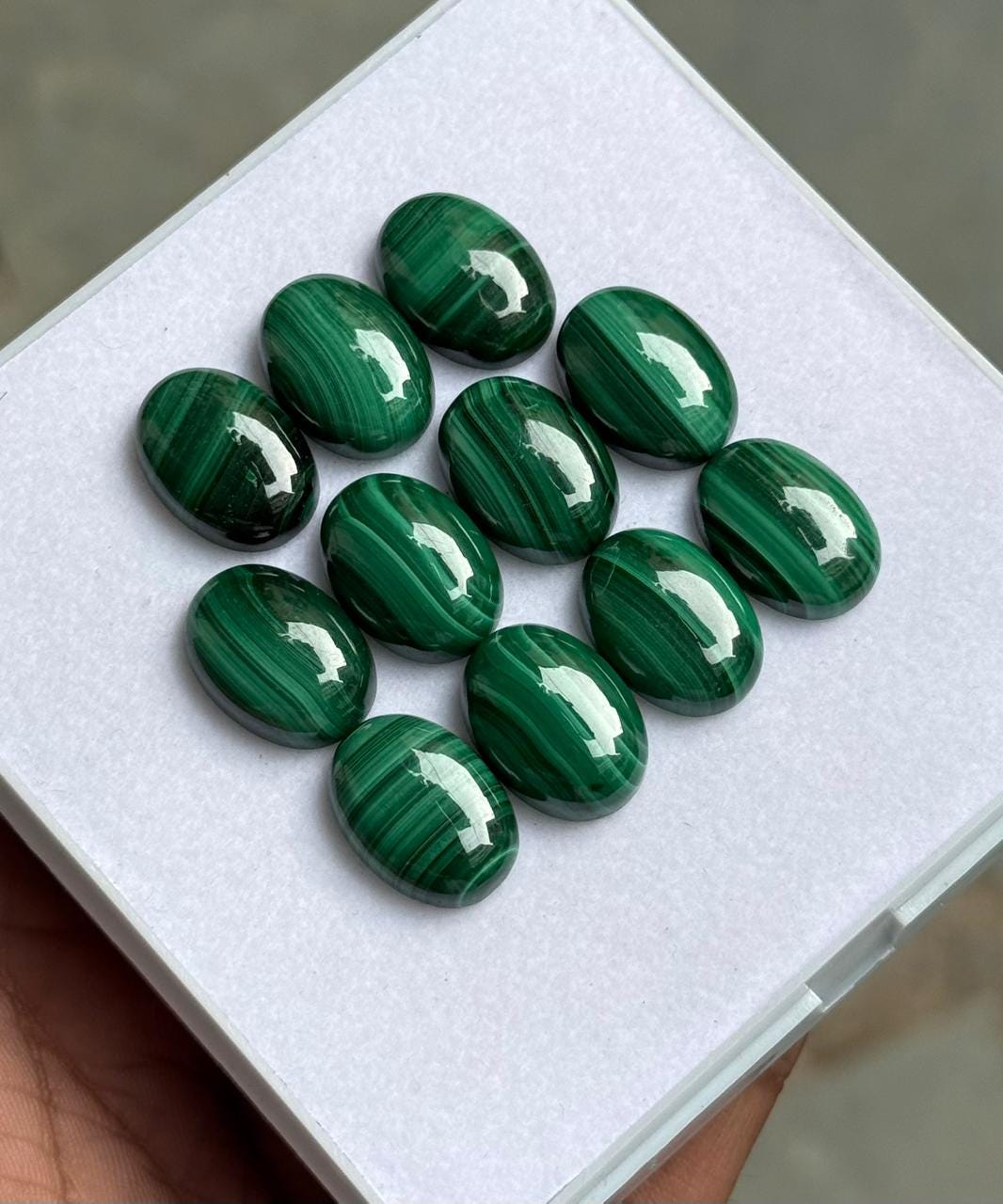 Natural Malachite Cabochon: Oval Green Gemstone, Wholesale Calibrated ...