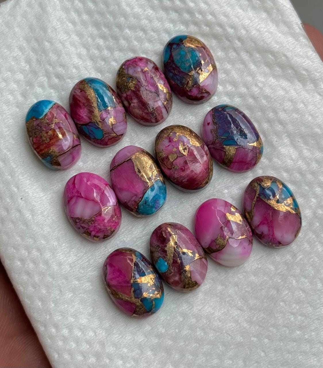 Pink Oyster Turquoise Cabochon: Oval Gemstone for Jewelry Making - Etsy