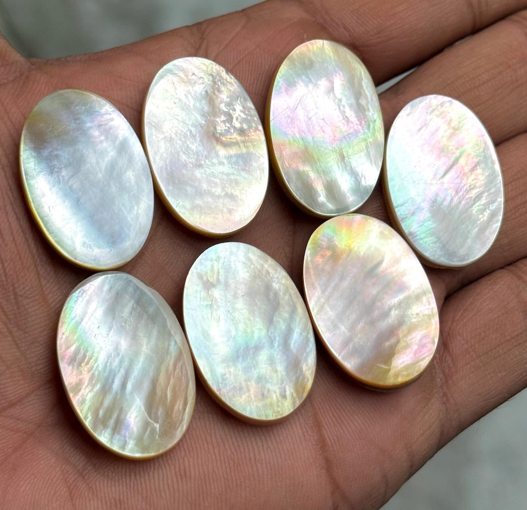 Mother of Pearl Cabochon Oval Gemstone, Flat Back, Wholesale - Etsy