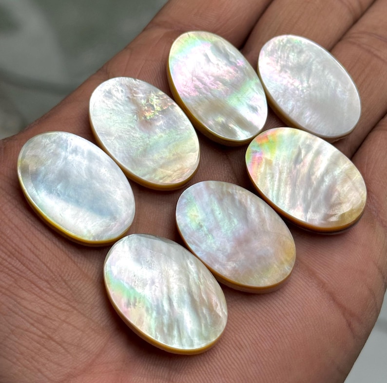 Mother of Pearl Cabochon Oval Gemstone, Flat Back, Wholesale - Etsy