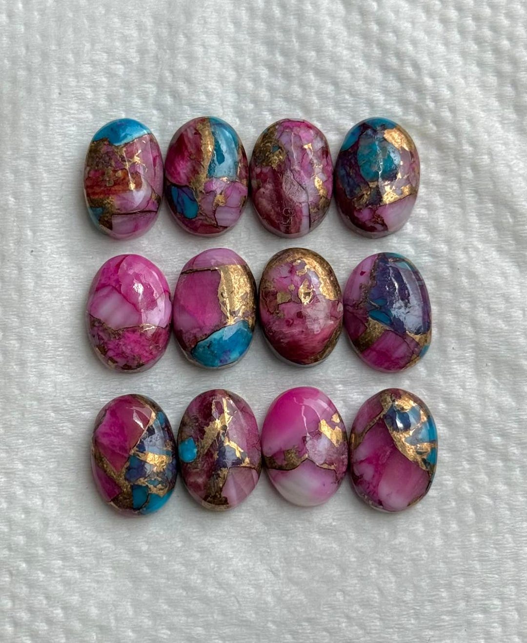 Pink Oyster Turquoise Cabochon: Oval Gemstone for Jewelry Making - Etsy
