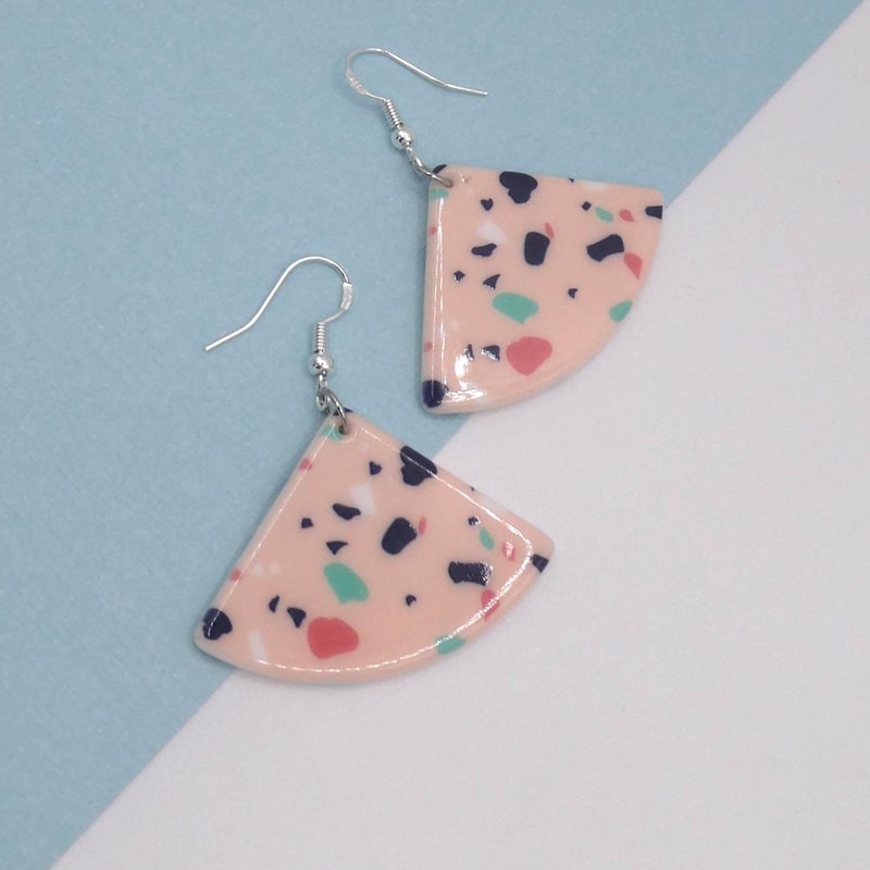 Resin Fan Shaped Earring - Etsy UK