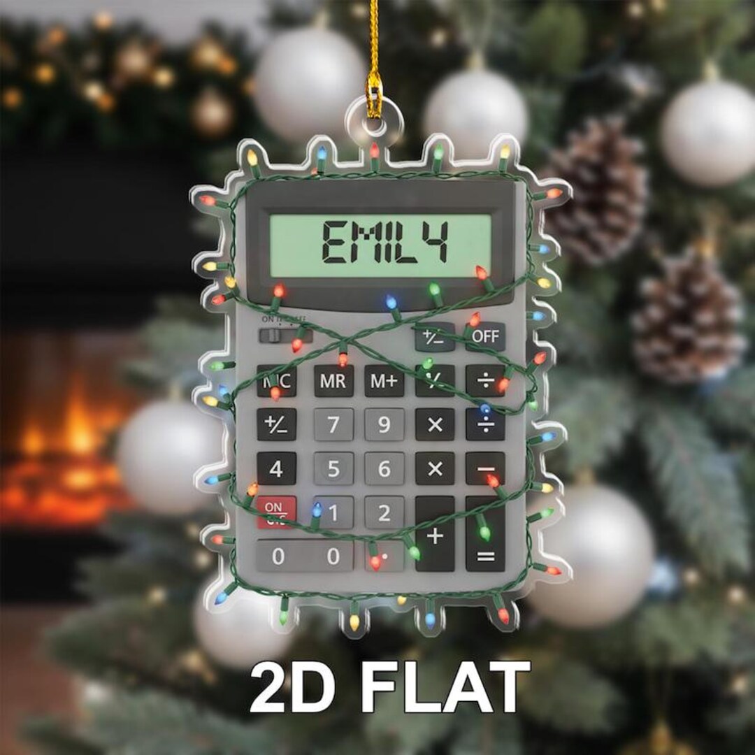 Personalized Calculator Christmas Ornament, Math Teacher Gift, Custom ...