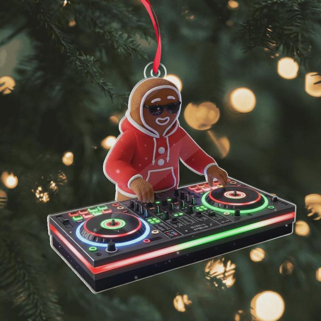Personalized Gingerbread DJ Christmas Ornament, EDM Rave Decor - Etsy