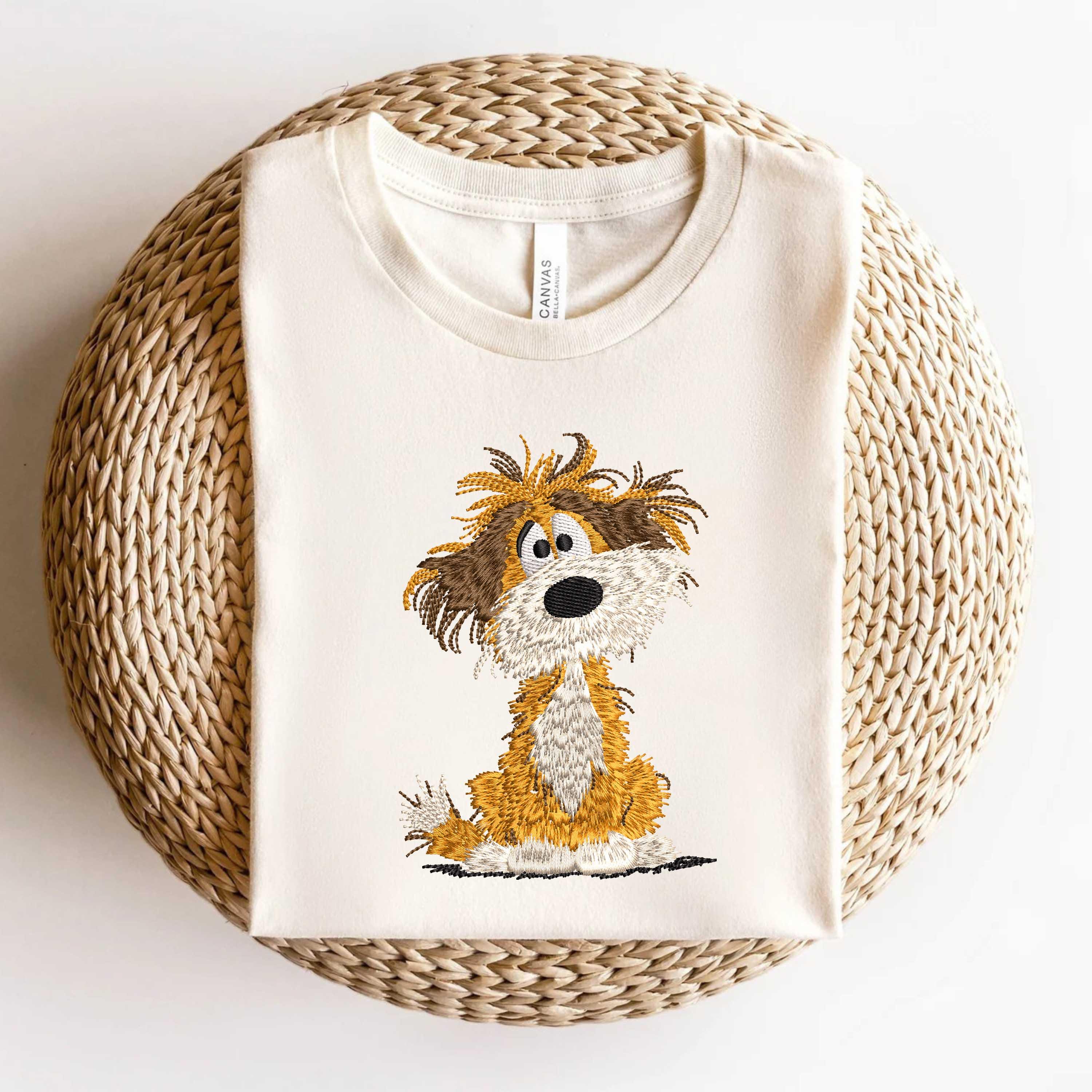 Scruffy Dog Embroidery Design, Cute Cartoon Puppy Machine Embroidery ...