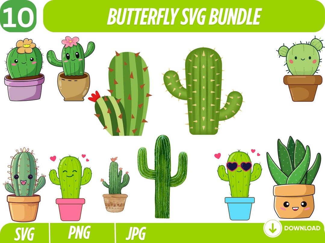 Cactus Svg Bundle Cricut Cut File Cactus Png Bundle Cacti Svgs Layered ...