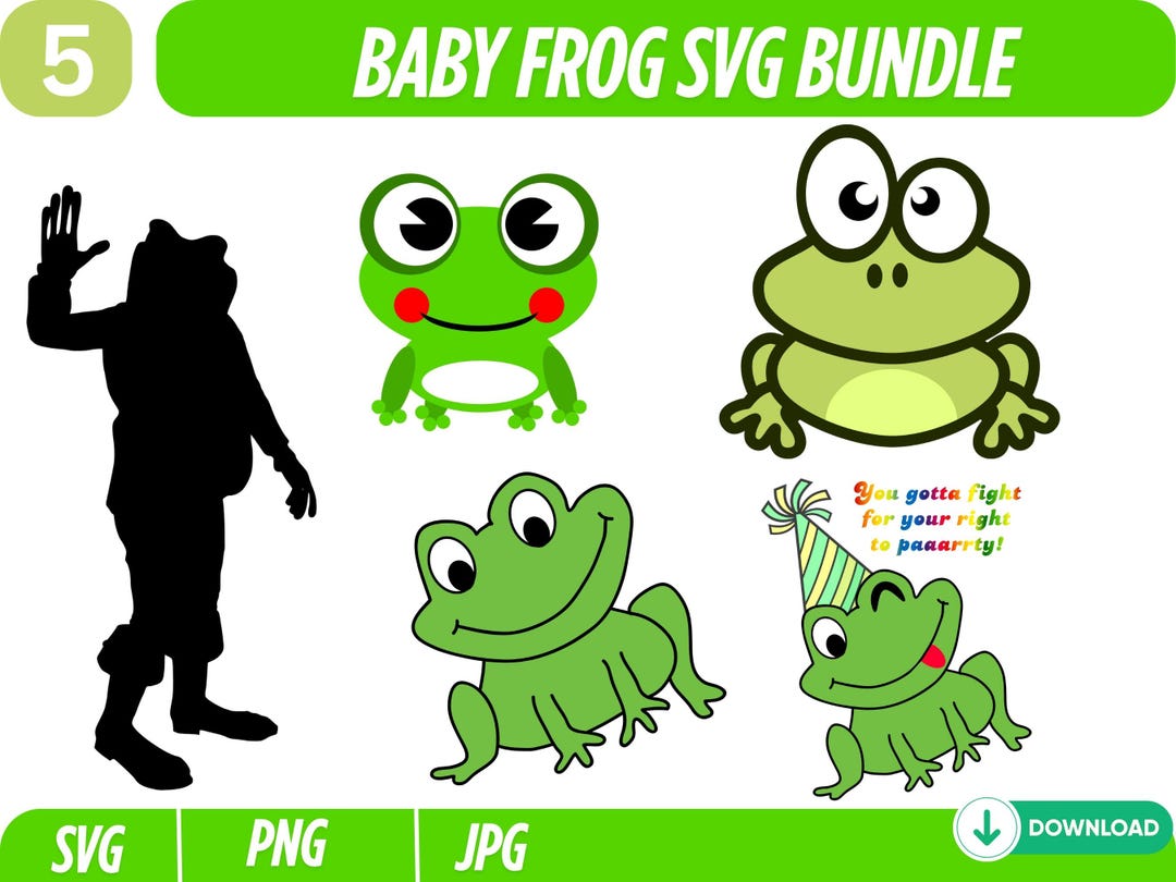 Frog SVG Clipart, Kawaii Baby Animal Design (digital Download) - Etsy