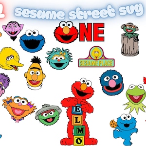 Sesame Street Clipart, Elmo, Cookie Monster, Big Bird PNG SVG (digital ...