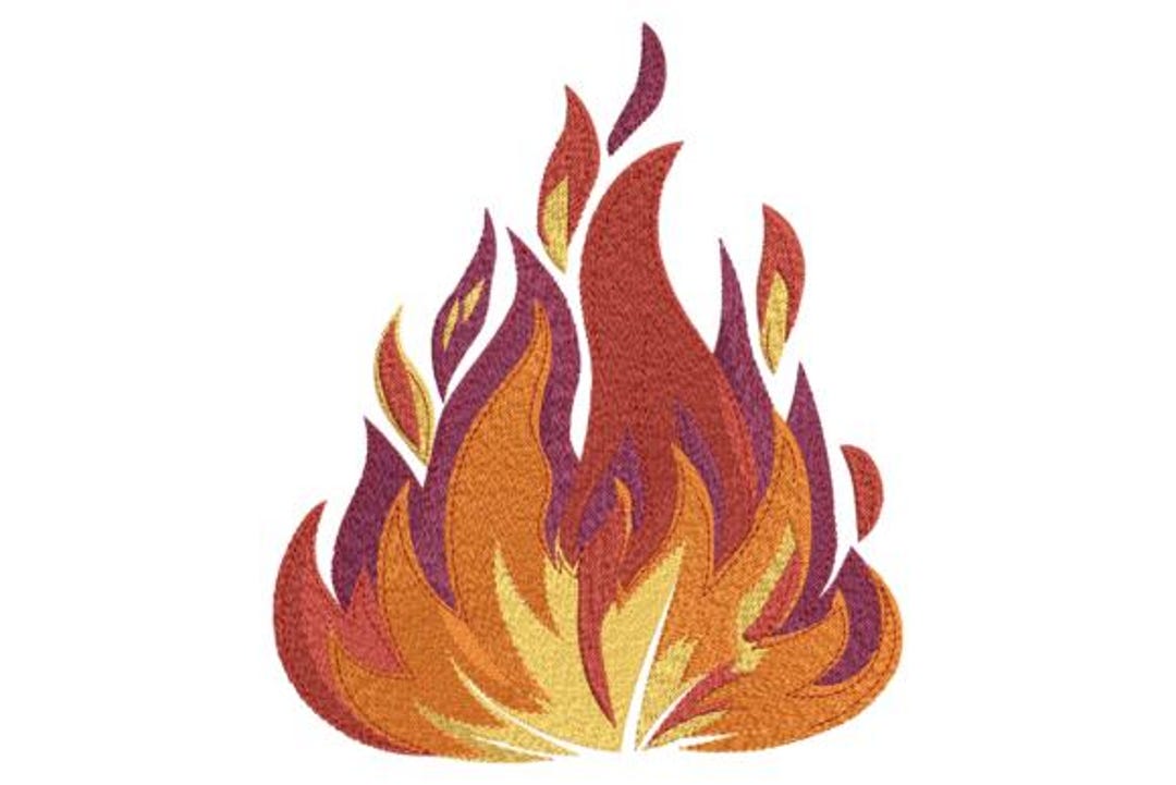 Camping Fire Flame Embroidery Design – Outdoor Fire Embroidery ...