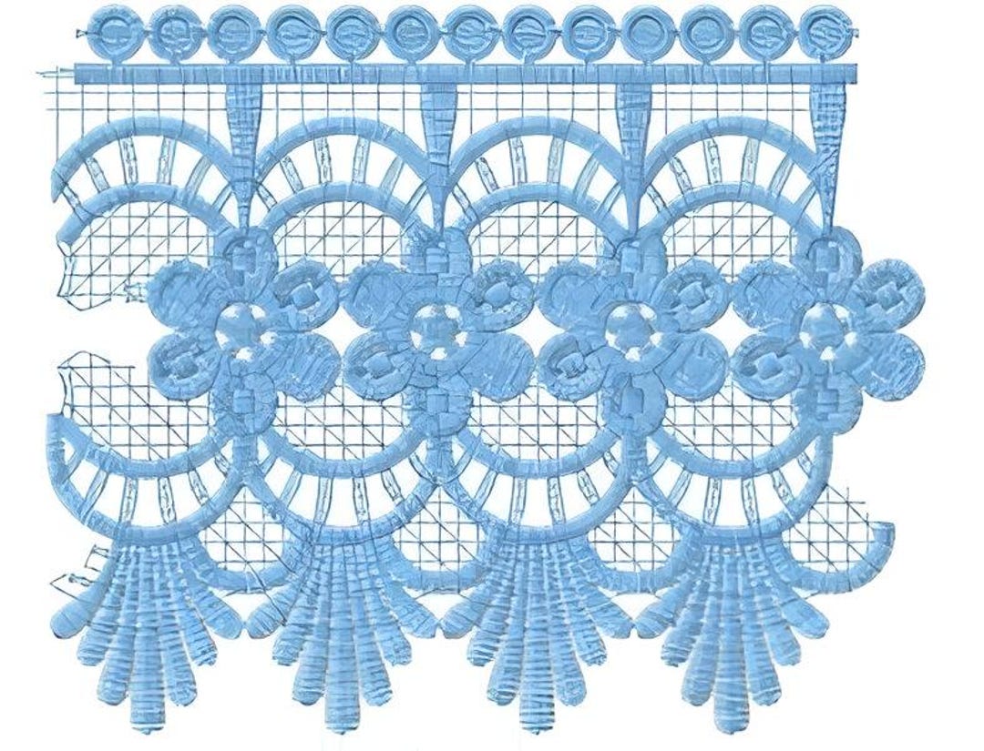 Ethereal Lace Embroidery Border: Water-soluble Elegant Design (8x7 Hoop ...